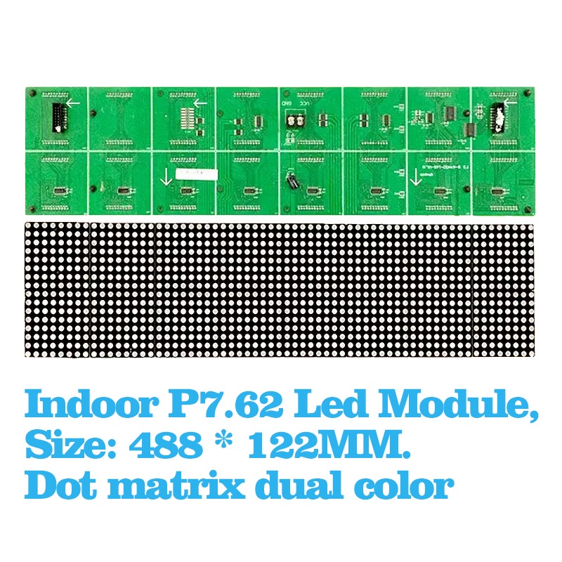 P7.62 Dual Color Dot Matrix LED Display Module P7.62 Unit Board Indoor ...