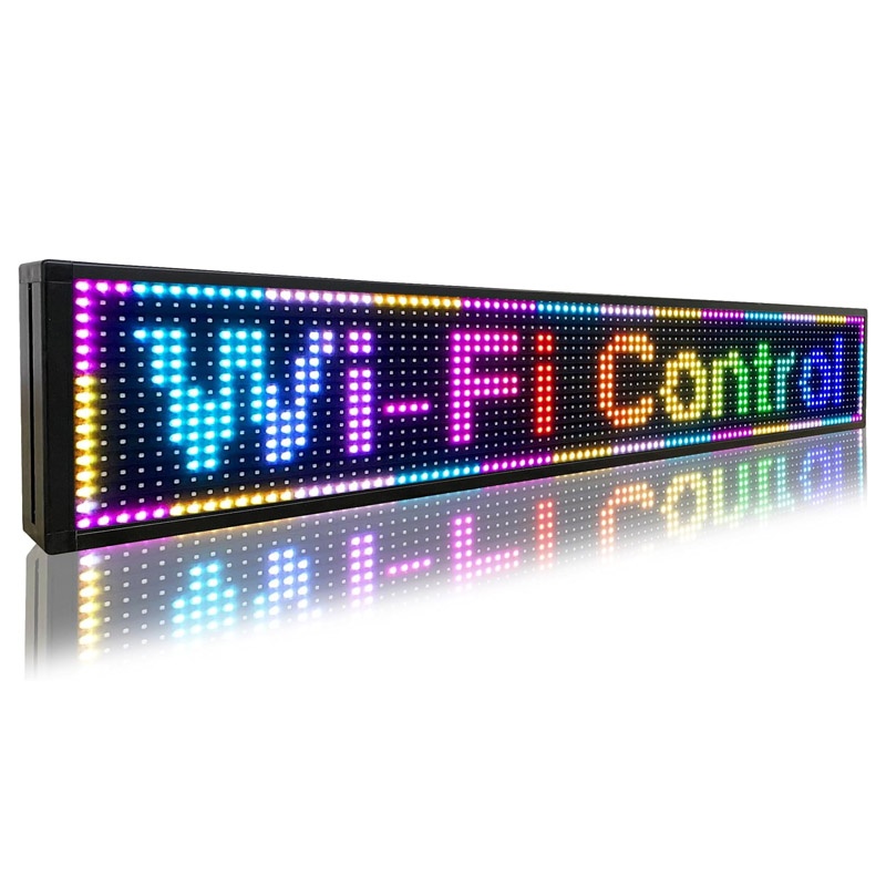 P6 Outdoor Full Color 40 x 18 inches Led Sign WIFI And USB Programmable ...